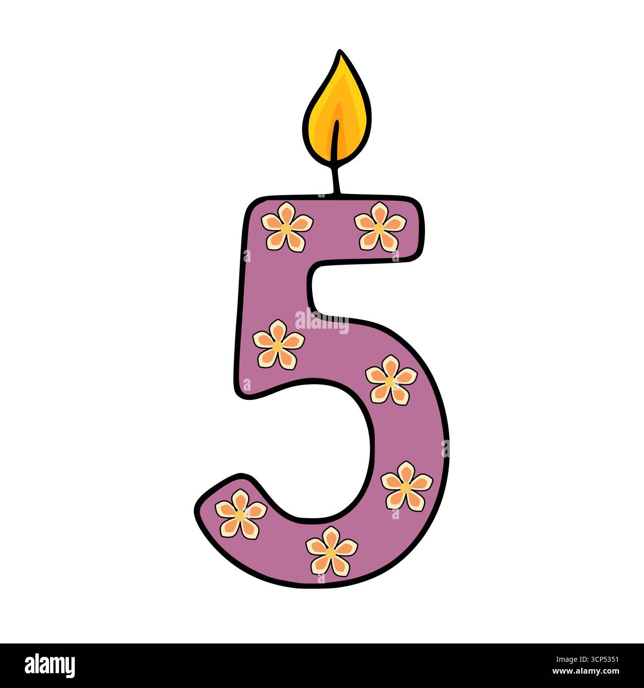 Number 5 birthday candle clipart hi-res stock photography and images ...