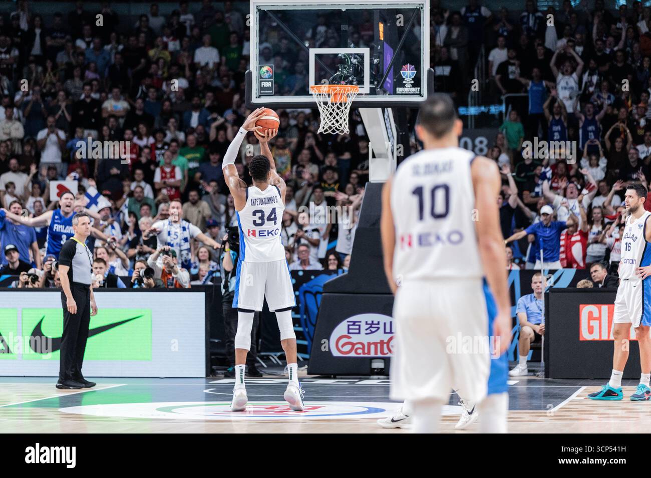 Giannis Antetokounmpo of Greece seen in action during the third place ...