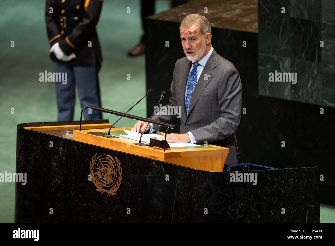 King Don Felipe VI , of Spain, addresses the 80th session of the United ...