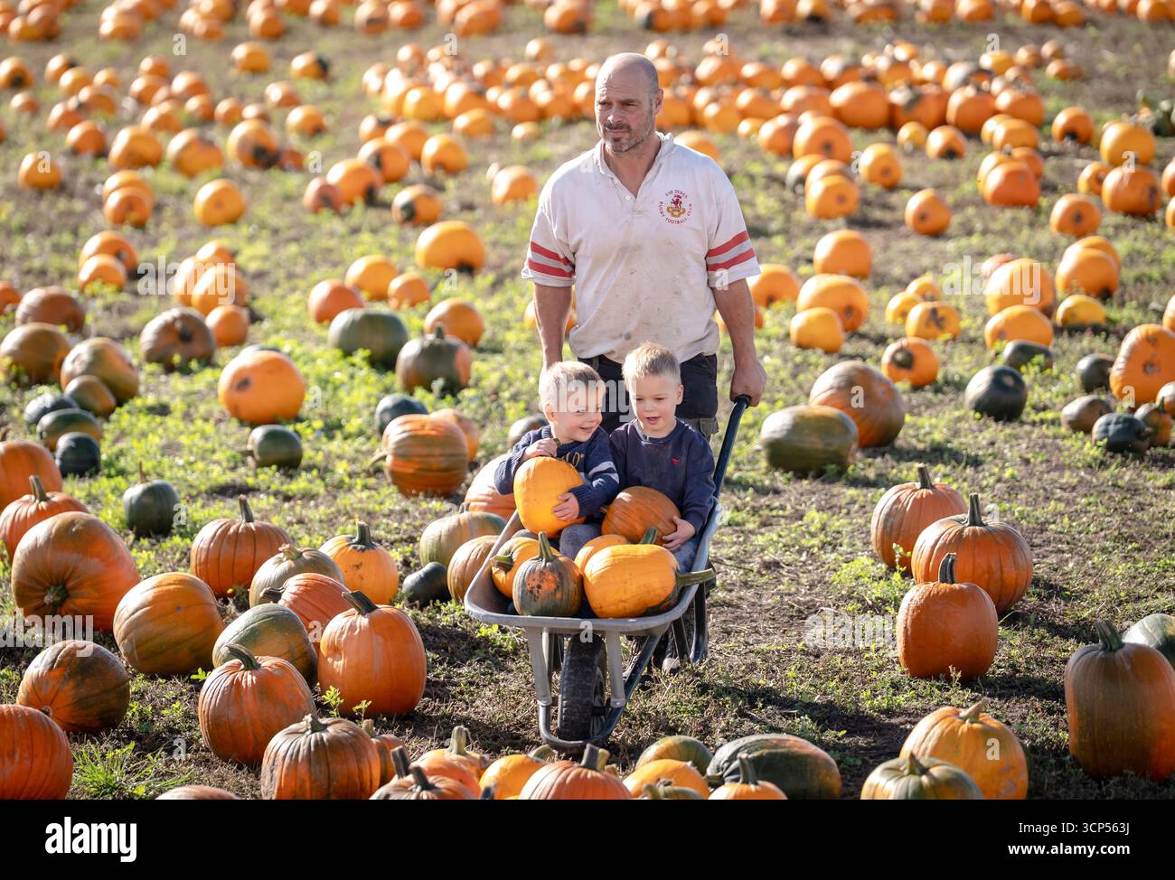 Farmer Tom Spilman, along with his sons Freddie (left) and Olek (right ...