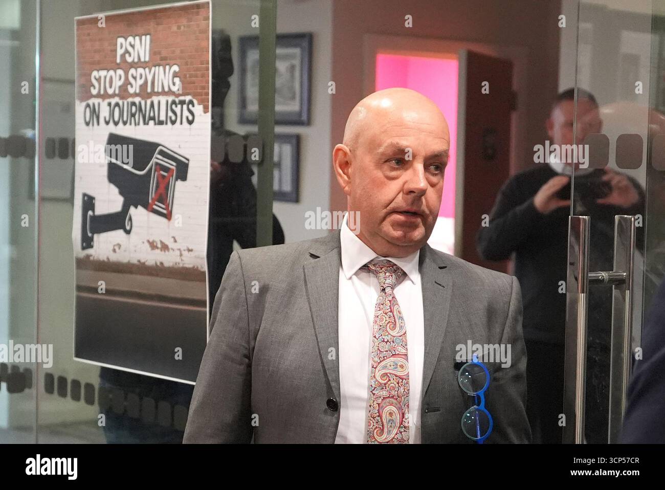 Journalist Barry McCaffrey arrives for a press conference at KRW Law ...