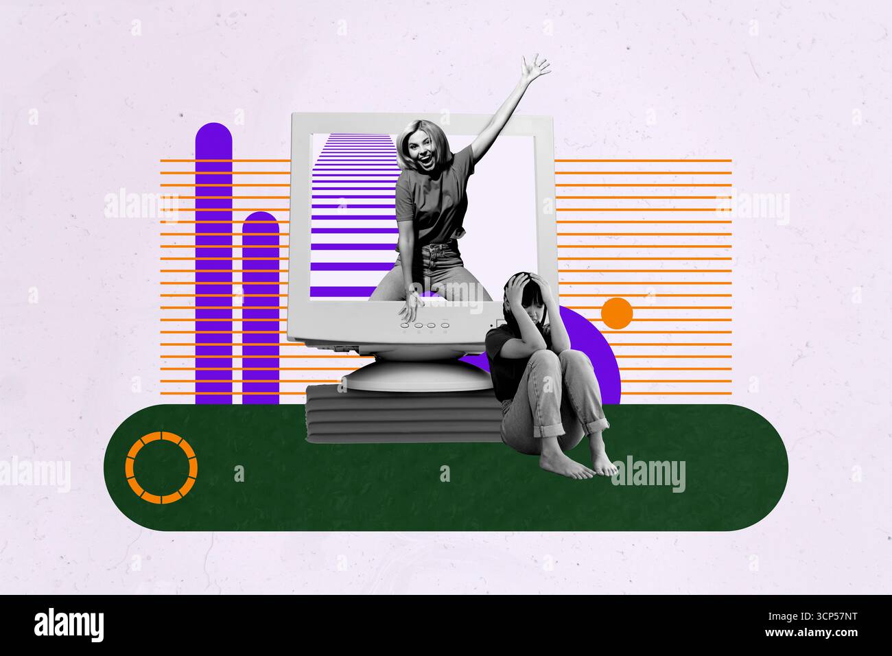 Creative woman upset online shopping hi-res stock photography and ...