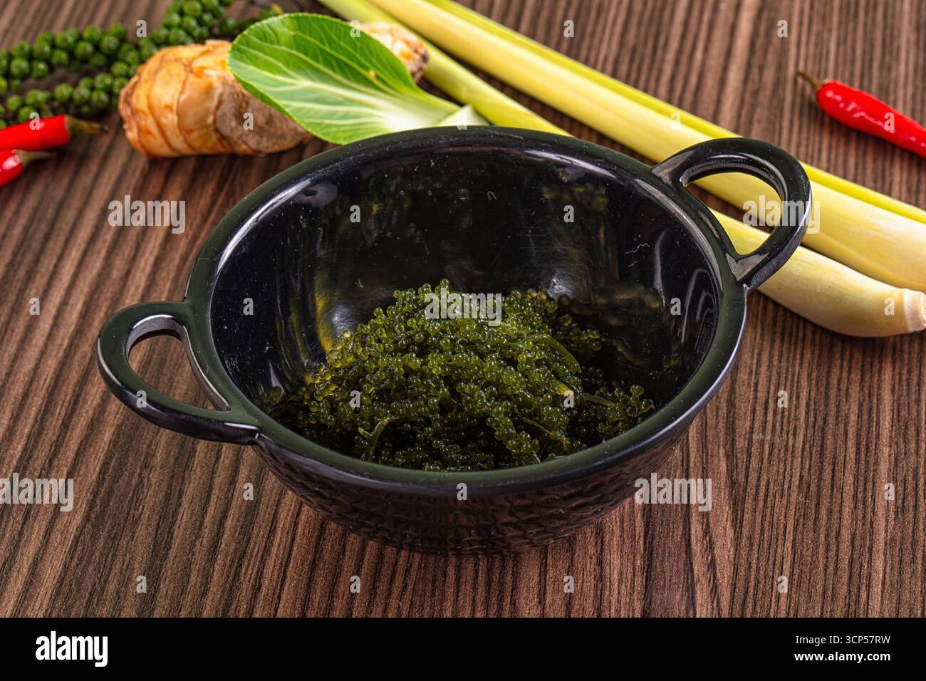 Vegan sea grapes green caviar seaweed Stock Photo - Alamy