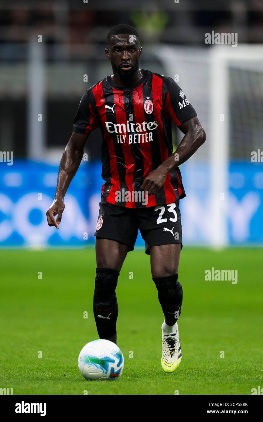 Fikayo Tomori of AC Milan in action during the Coppa Italia football ...