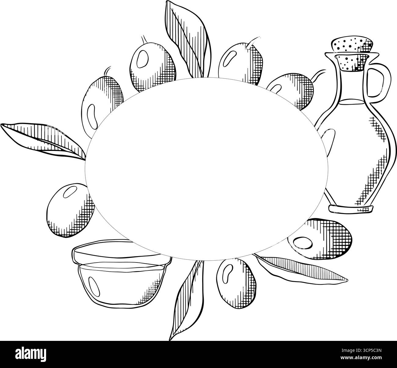 Abstract foliage wreath vector Black and White Stock Photos & Images ...