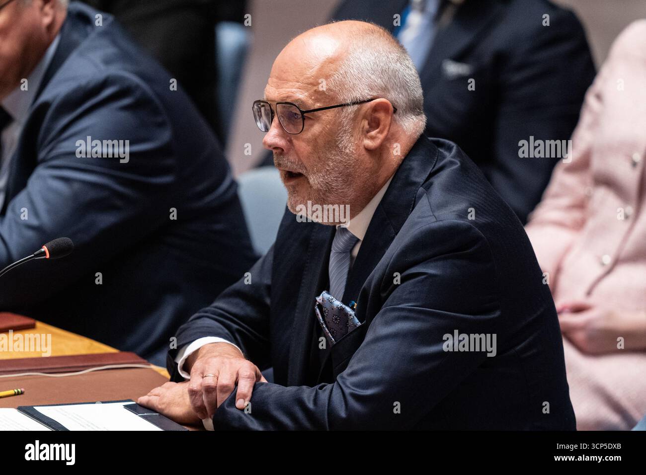President Alar Karis of Estonia Security Council speaks during meeting ...