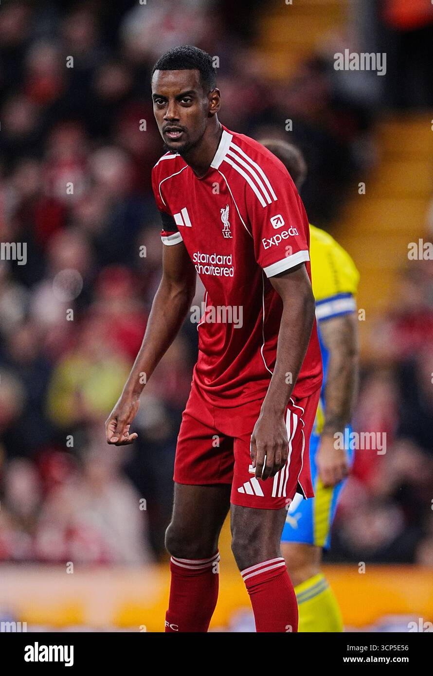 Liverpool's Alexander Isak during the Carabao Cup third round match at ...