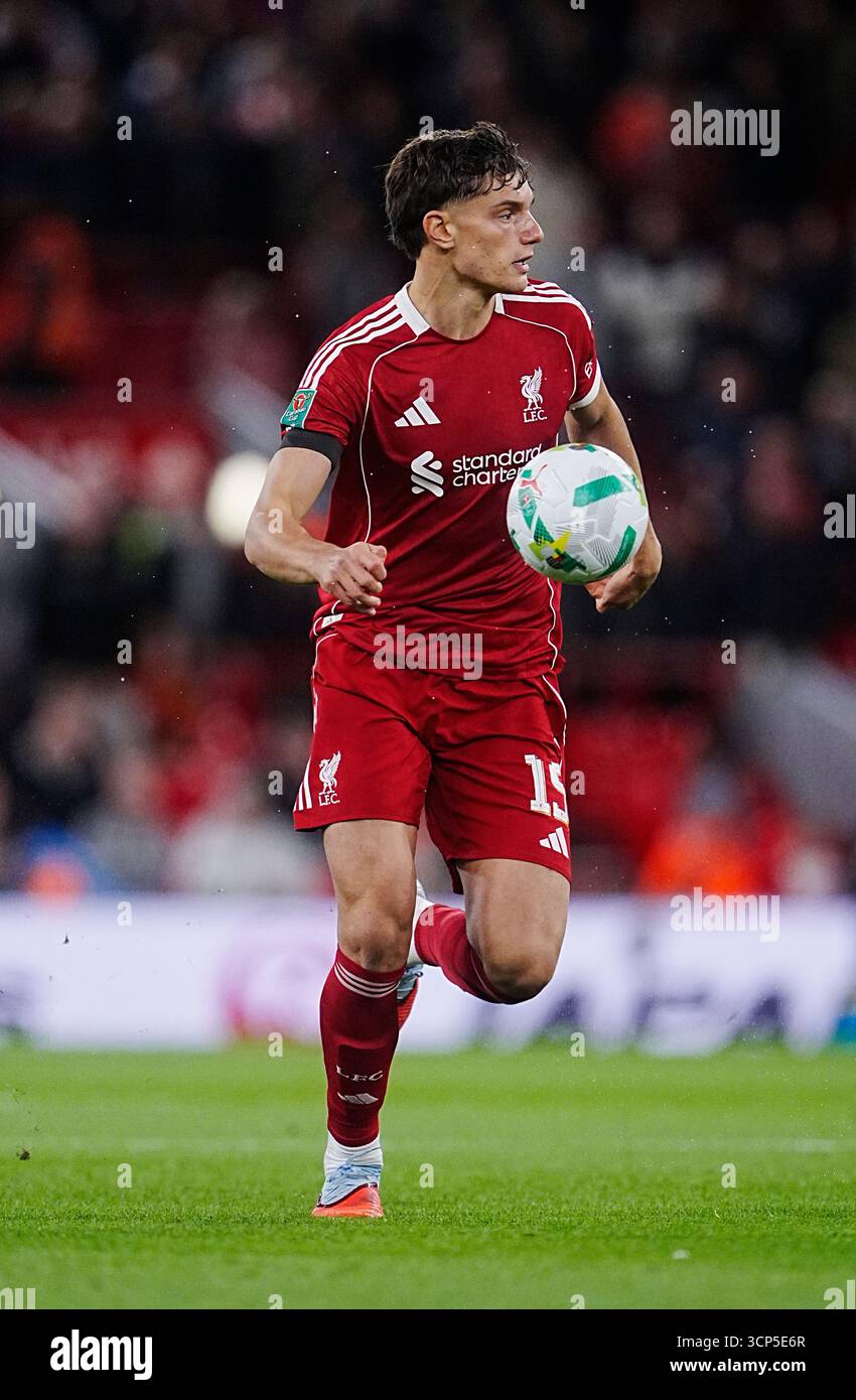 Liverpool's Giovanni Leoni during the Carabao Cup third round match at ...