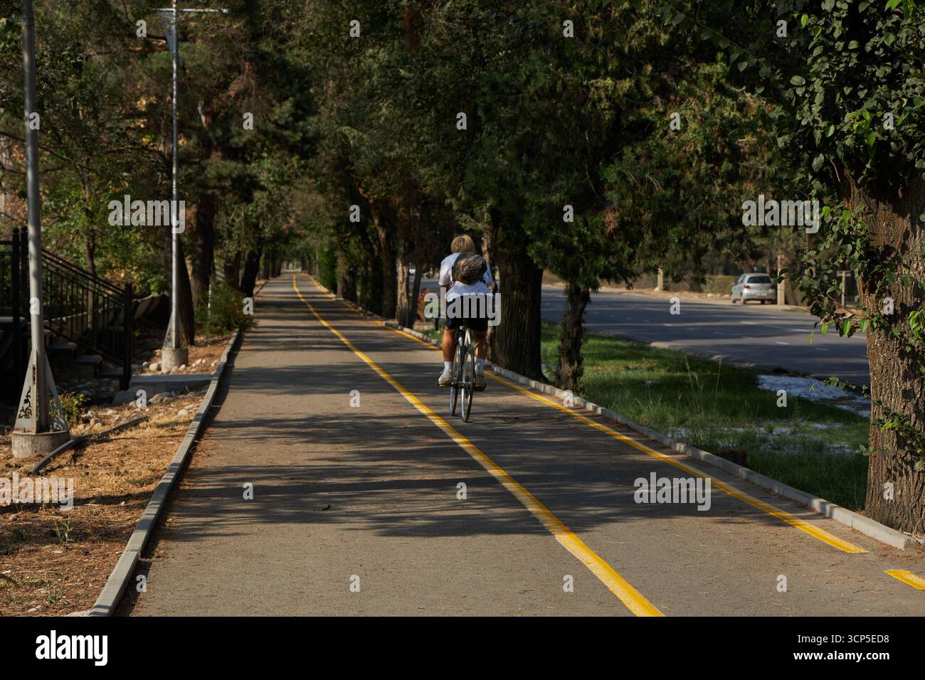 Cyclist rides on cycleway hi-res stock photography and images - Alamy