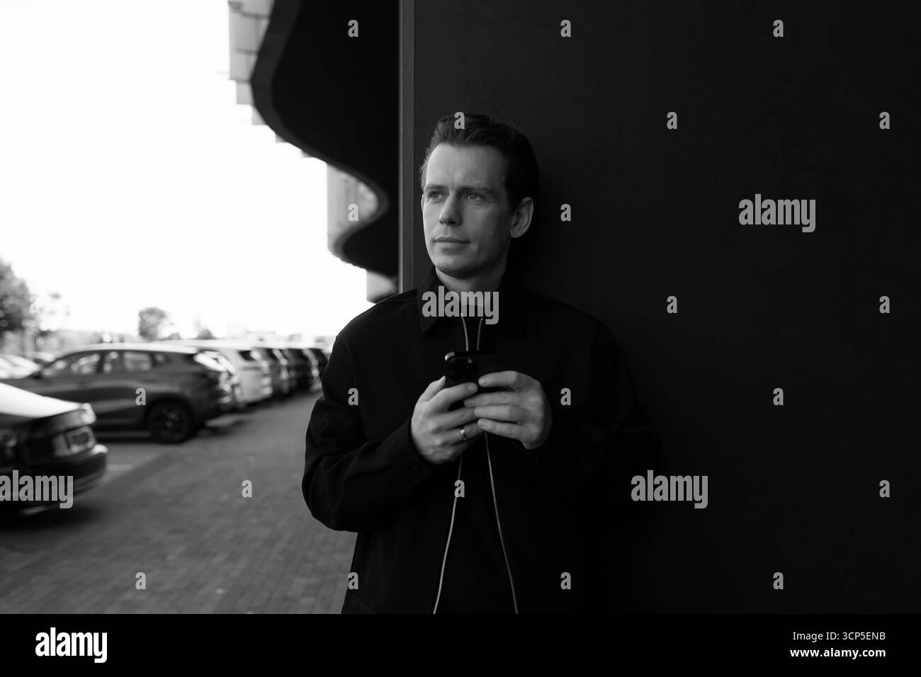 Man stands focused Black and White Stock Photos & Images - Alamy