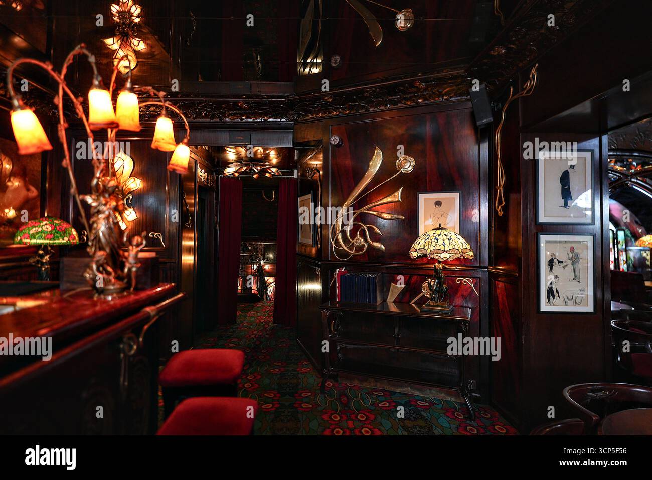 Interior of Maxim Paris restaurant with classic Art Nouveau design, 17 ...