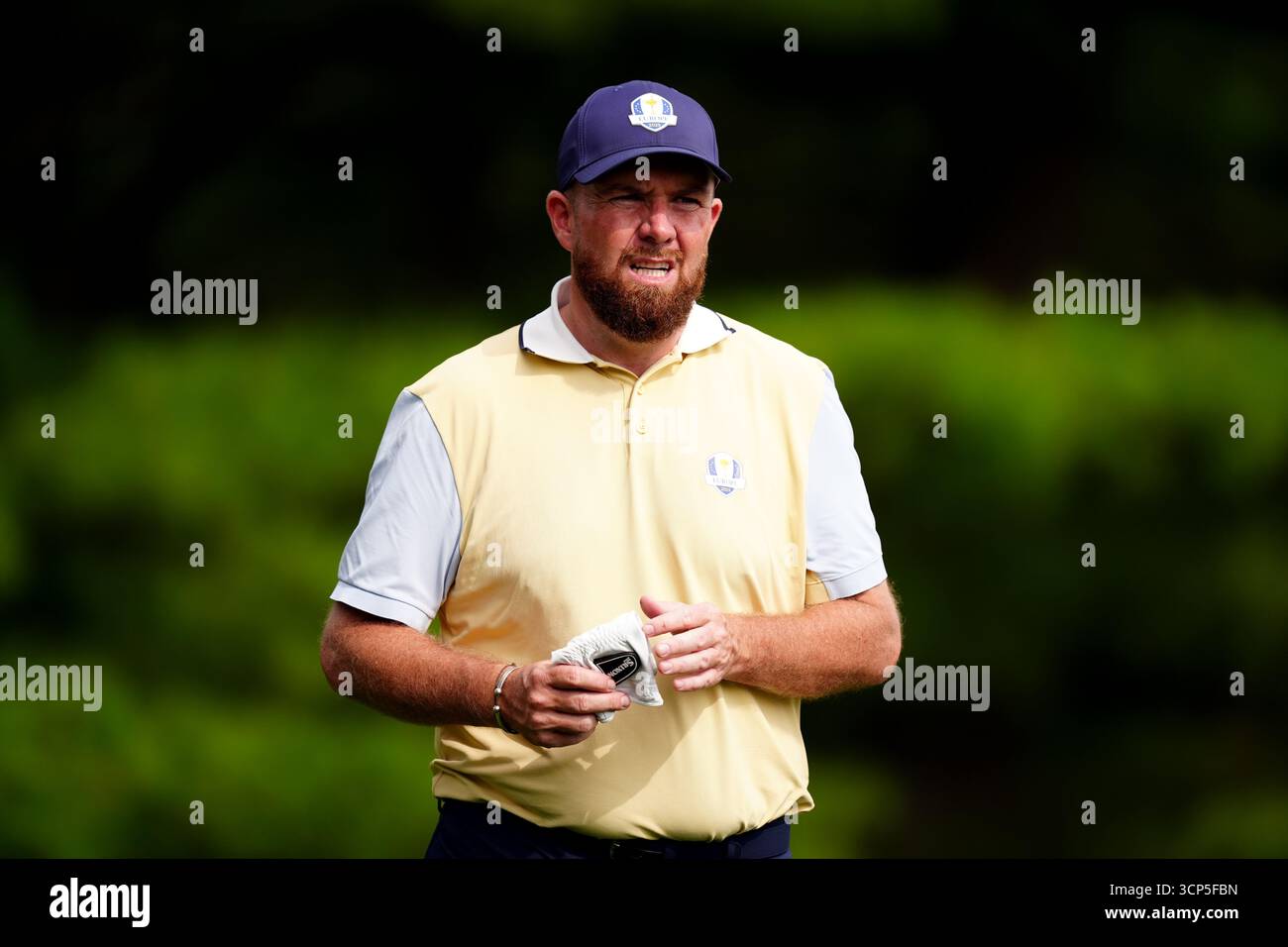 Shane Lowry of Team Europe during a practice round at the Bethpage ...