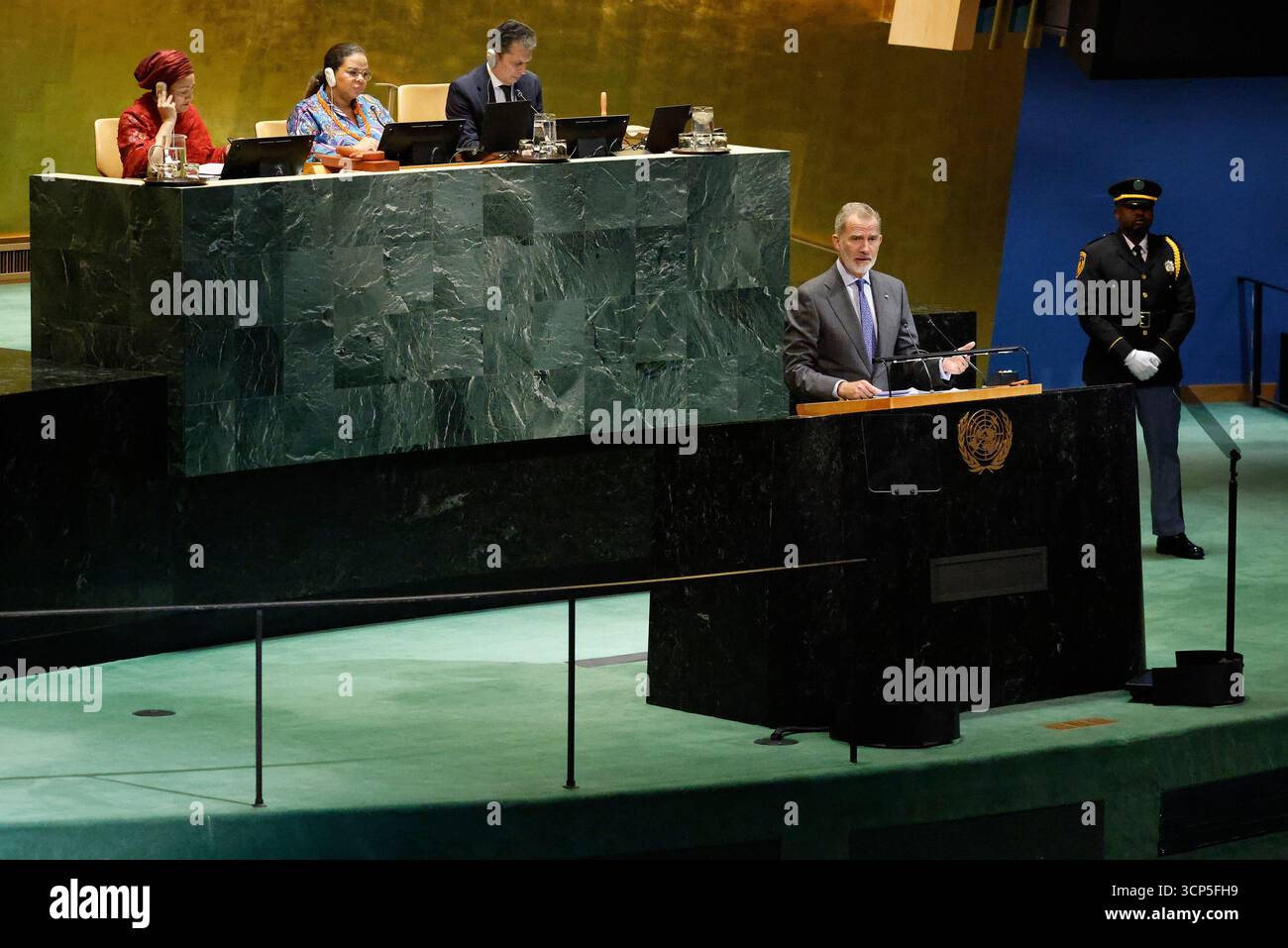 King of the Kingdom of Spain Don Felipe VI speaks on the second day of ...