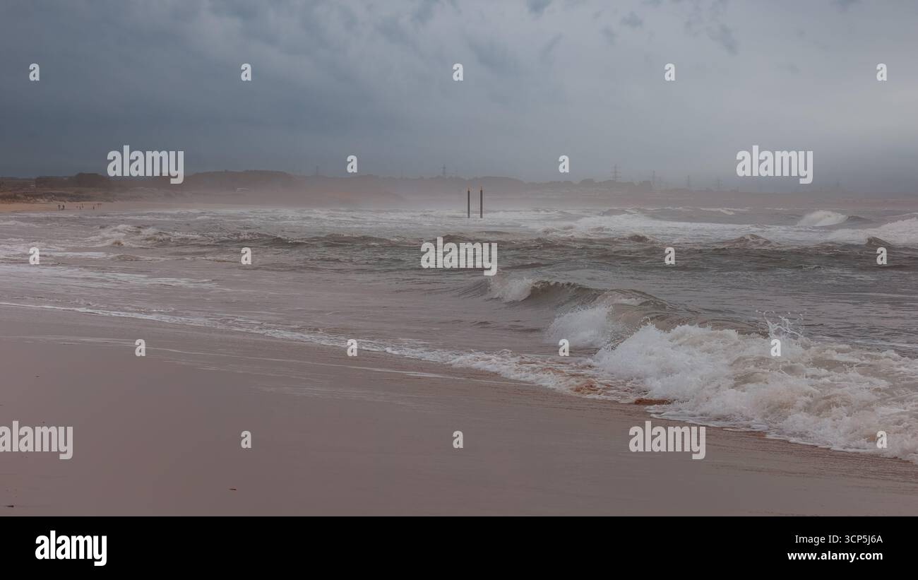 Fresh air walk on a moody Cambois Beach Northumberland, September 2025 ...