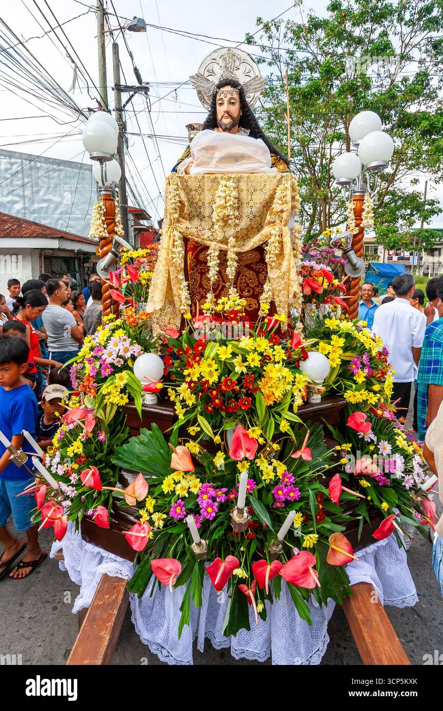 Holy Week image during a Good Friday procession in the streets of ...