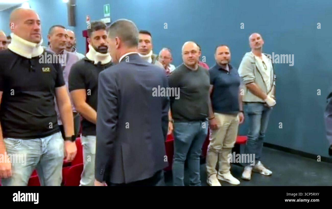 Milan, the Chief of Police meets with officers injured during the ...