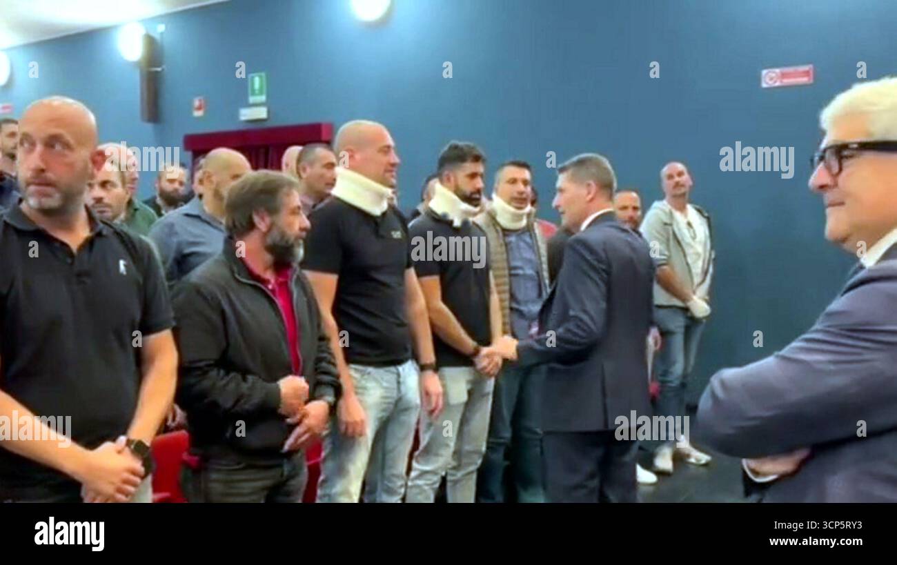 Milan, the Chief of Police meets with officers injured during the ...