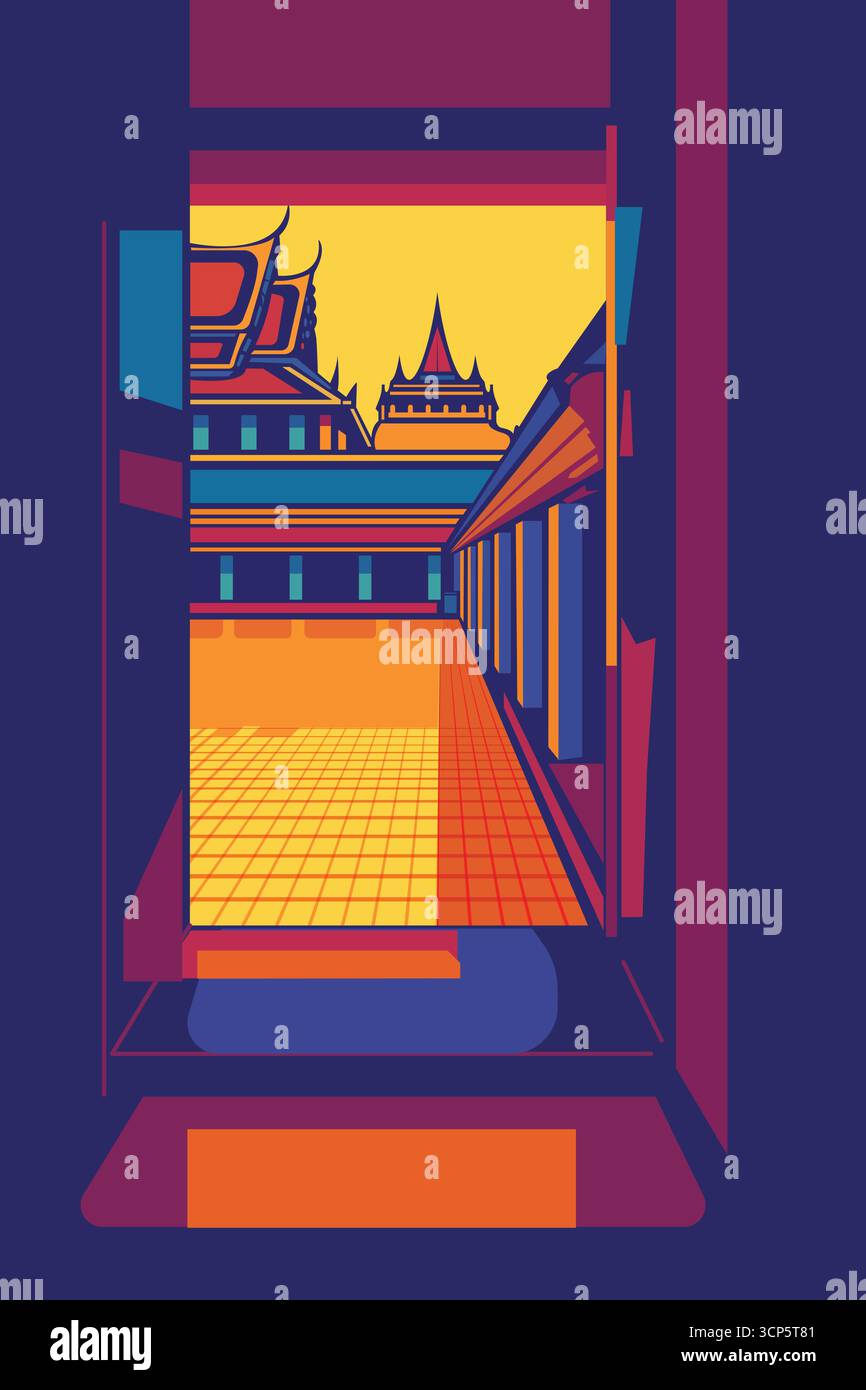 Courtyard of temple Stock Vector Images - Alamy