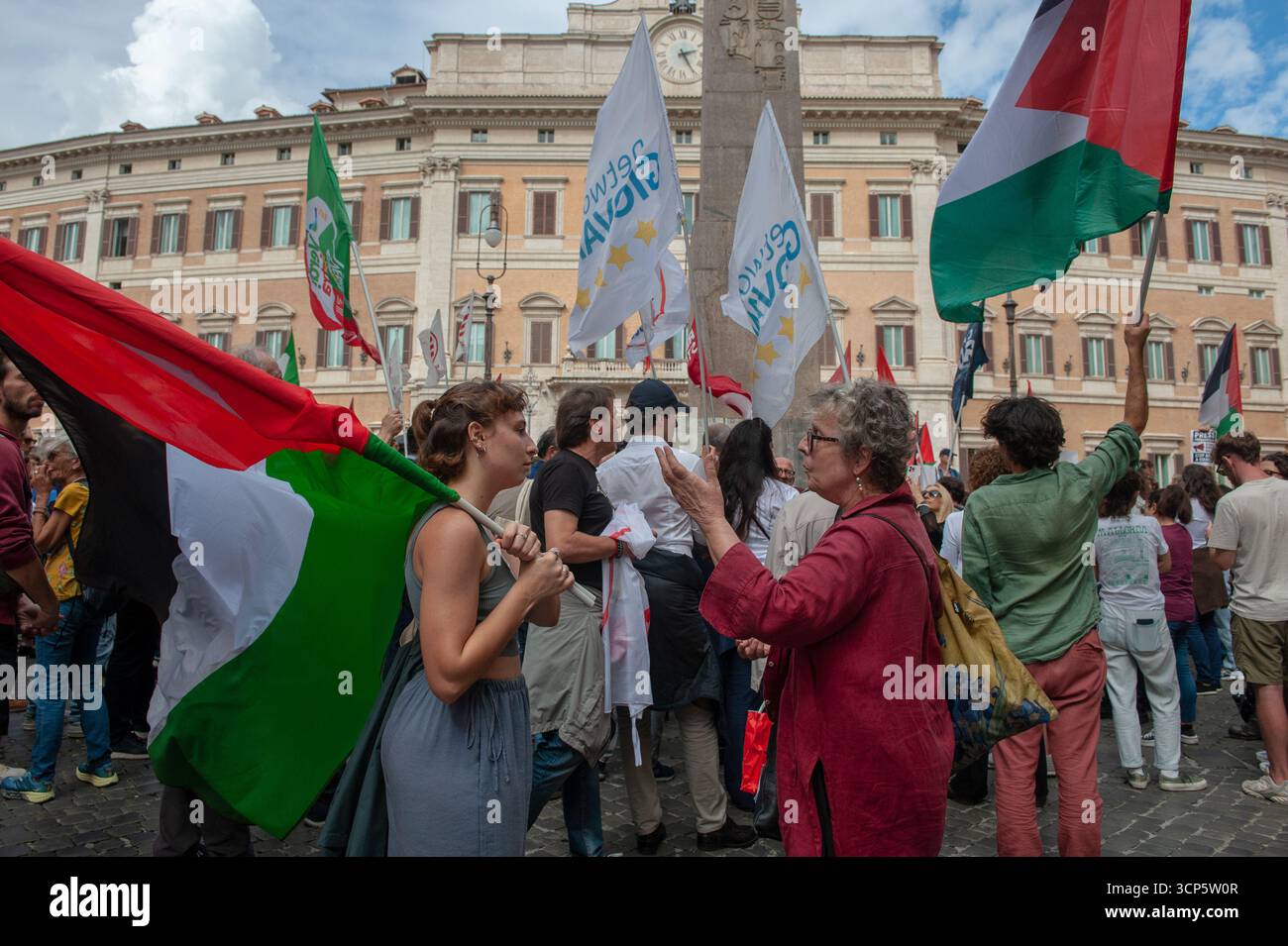 Rome, Italy September 24, 2025: Press conference and protest at ...
