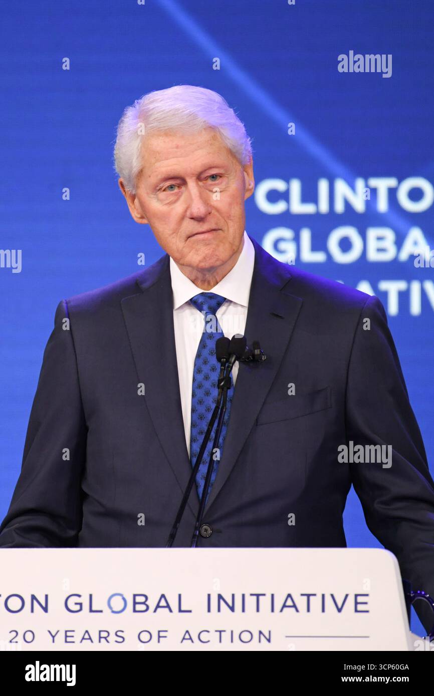 President Bill Clinton onstage at the Clinton Global Initiative 2025 ...