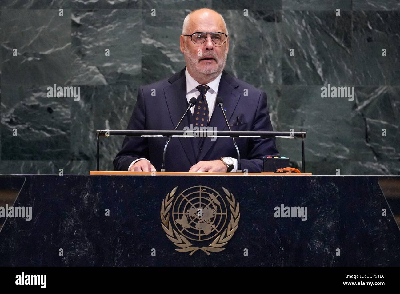 Estonia President Alar Karis addresses the 80th session of the United ...