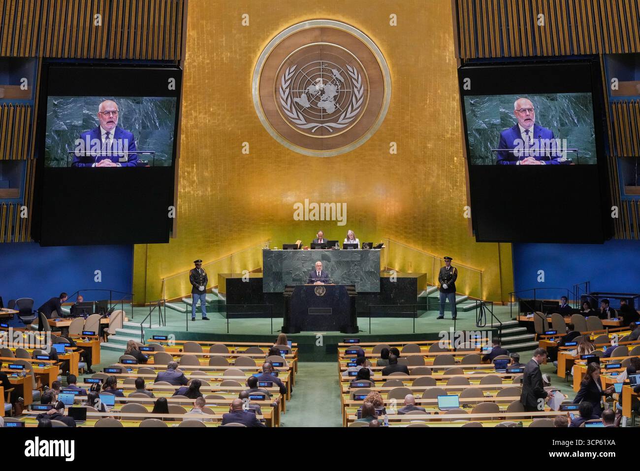 Estonia's President Alar Karis addresses the 80th session of the United ...