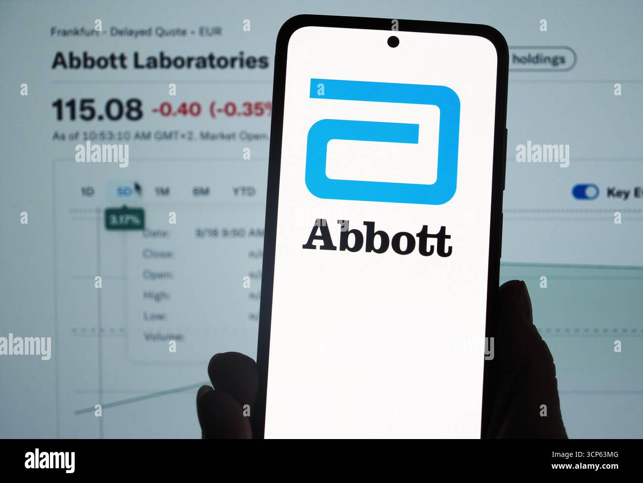 September 24, 2025, Germany: In this photo illustration, an Abbott Laboratories logo is ...