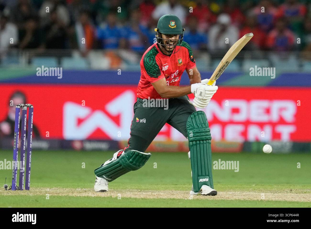 Bangladesh's Saif Hassan plays a shot during the Asia Cup cricket match ...