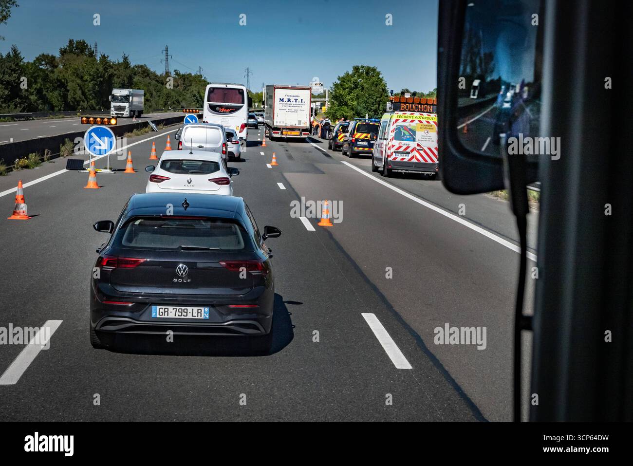 Frankreich Autobahn Sperrung
