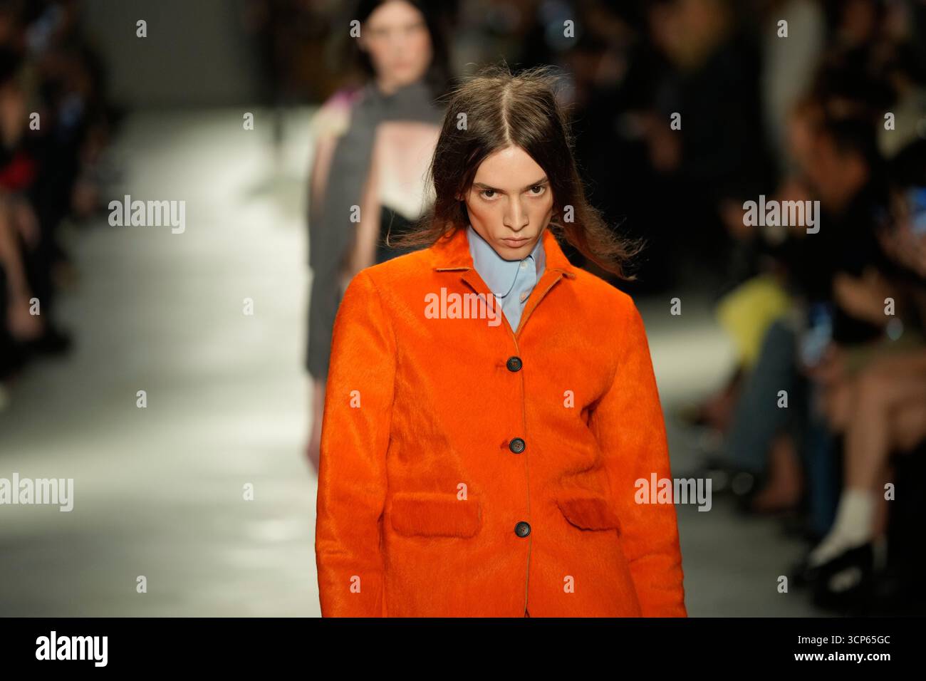 A model wears a creation part of the N21 women's Spring-Summer 2026 ...