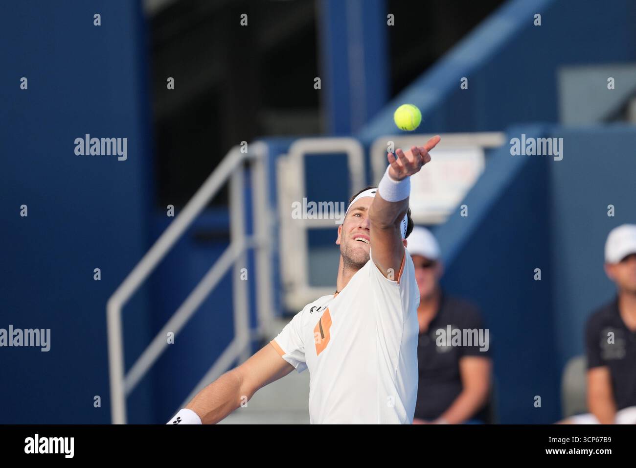 Casper Ruud and Jordan Thompson pair on action during the Men's doubles ...
