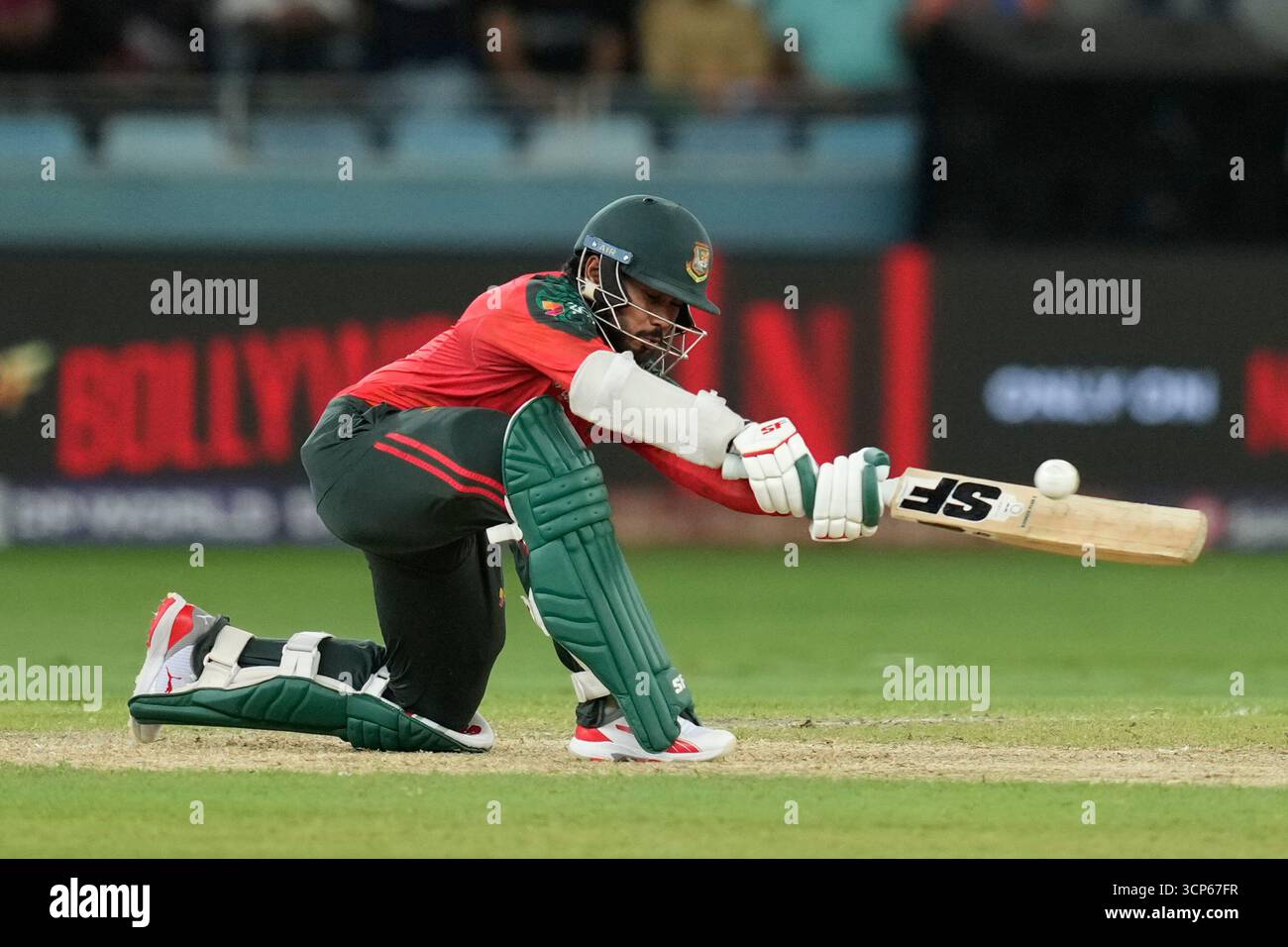Bangladesh's Parvez Hossain Emon plays a shot during the Asia Cup cricket match between India ...