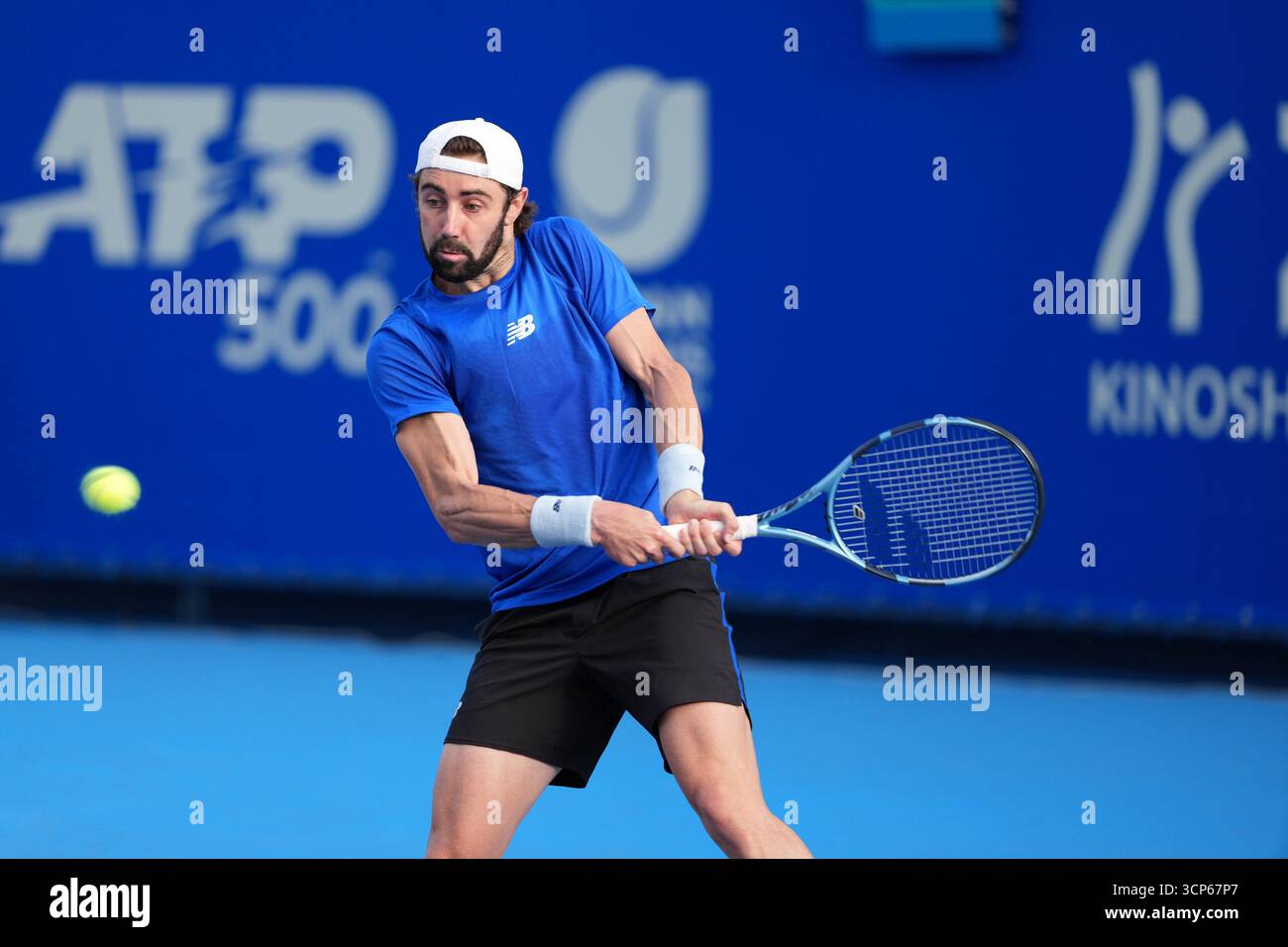 Casper Ruud and Jordan Thompson pair on action during the Men's doubles ...