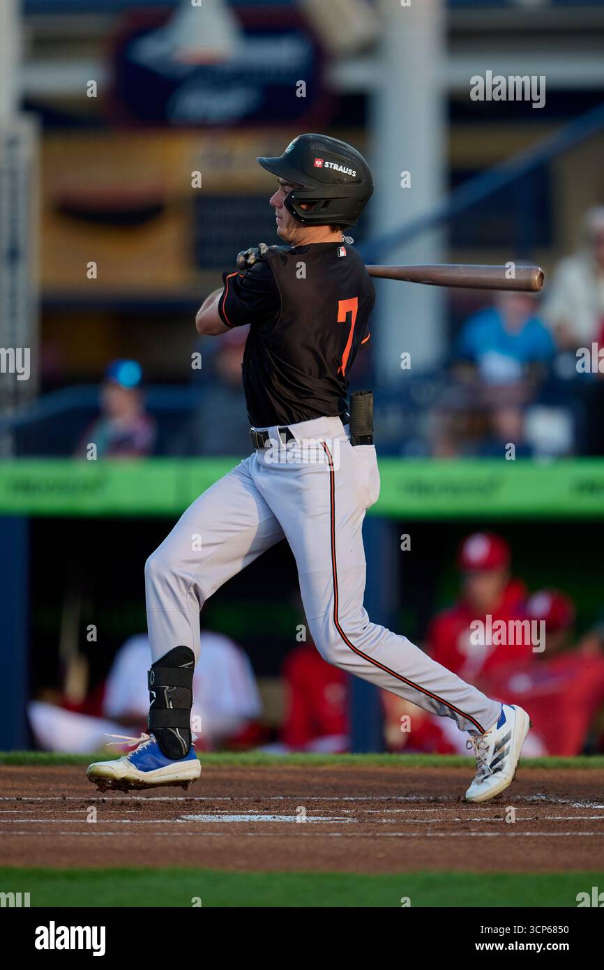Chesapeake Baysox Austin Overn (7) bats during an MiLB Eastern League ...
