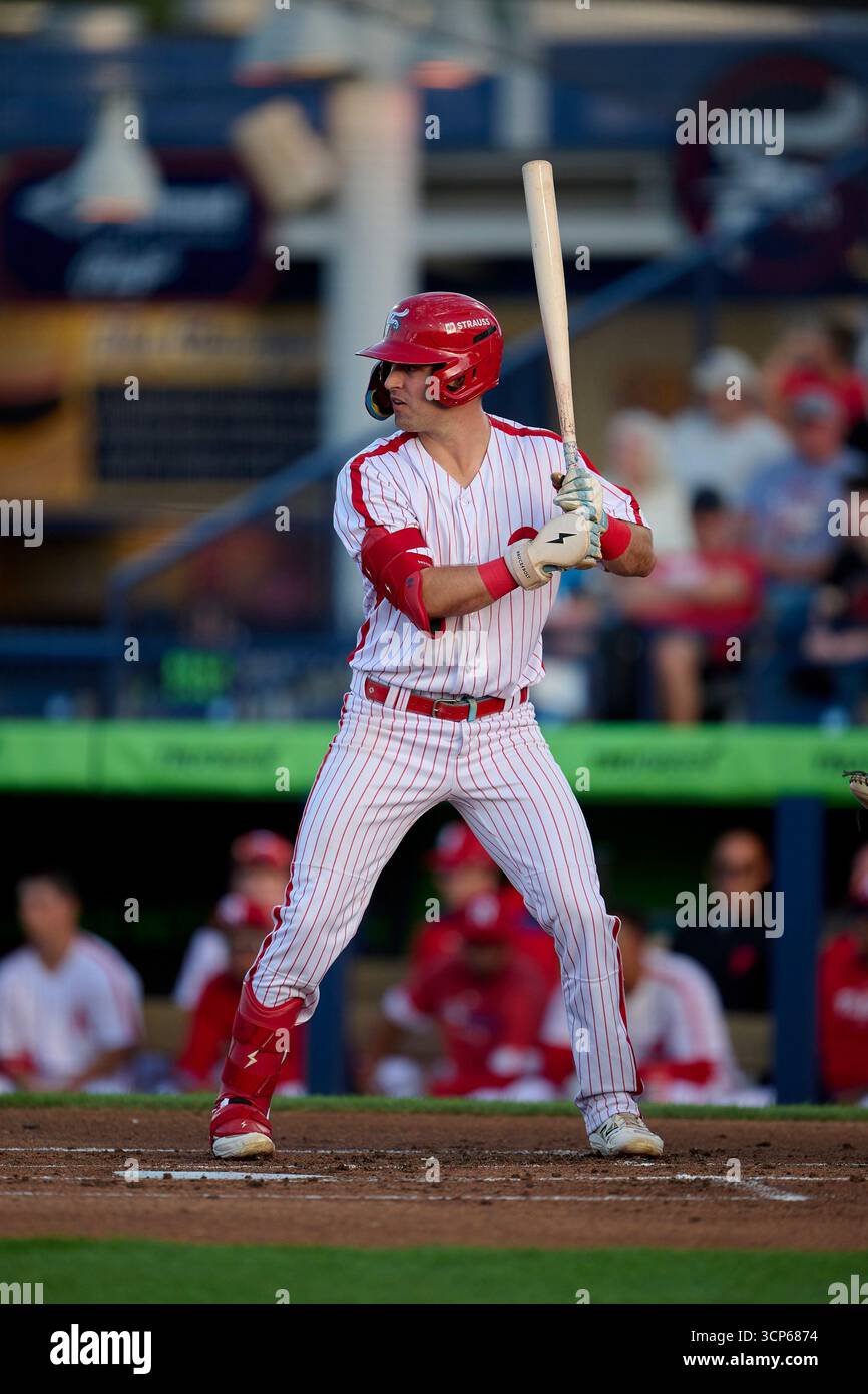 Reading Fightin Phils Carson DeMartini (6) bats during an MiLB Eastern ...