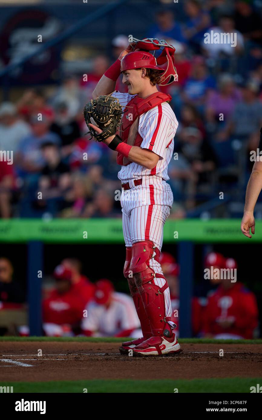 Reading Fightin Phils catcher Caleb Ricketts (19) during an MiLB ...