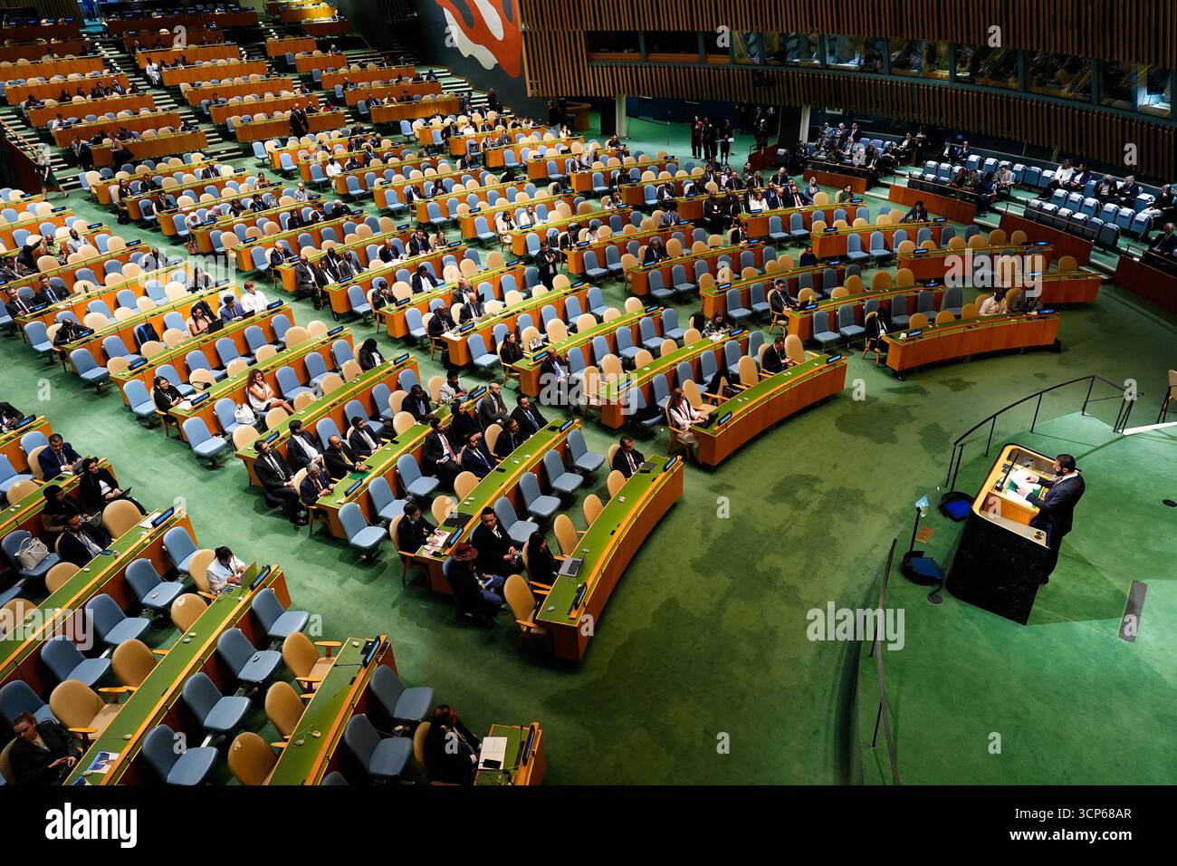 Syria President Ahmad Al-Sharaa speaks during the 80th session of the ...