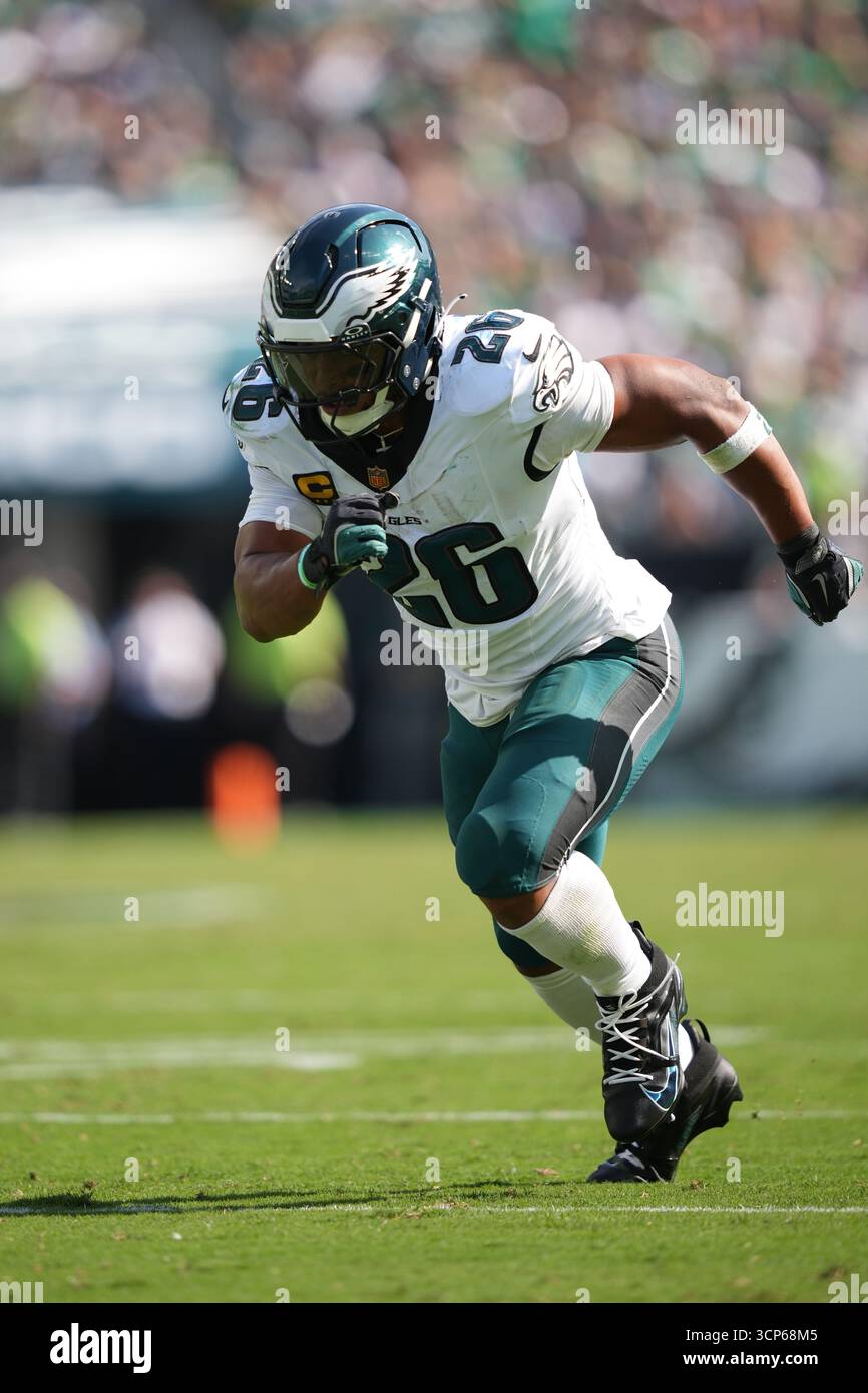 Philadelphia Eagles' Saquon Barkley plays during an NFL football game ...