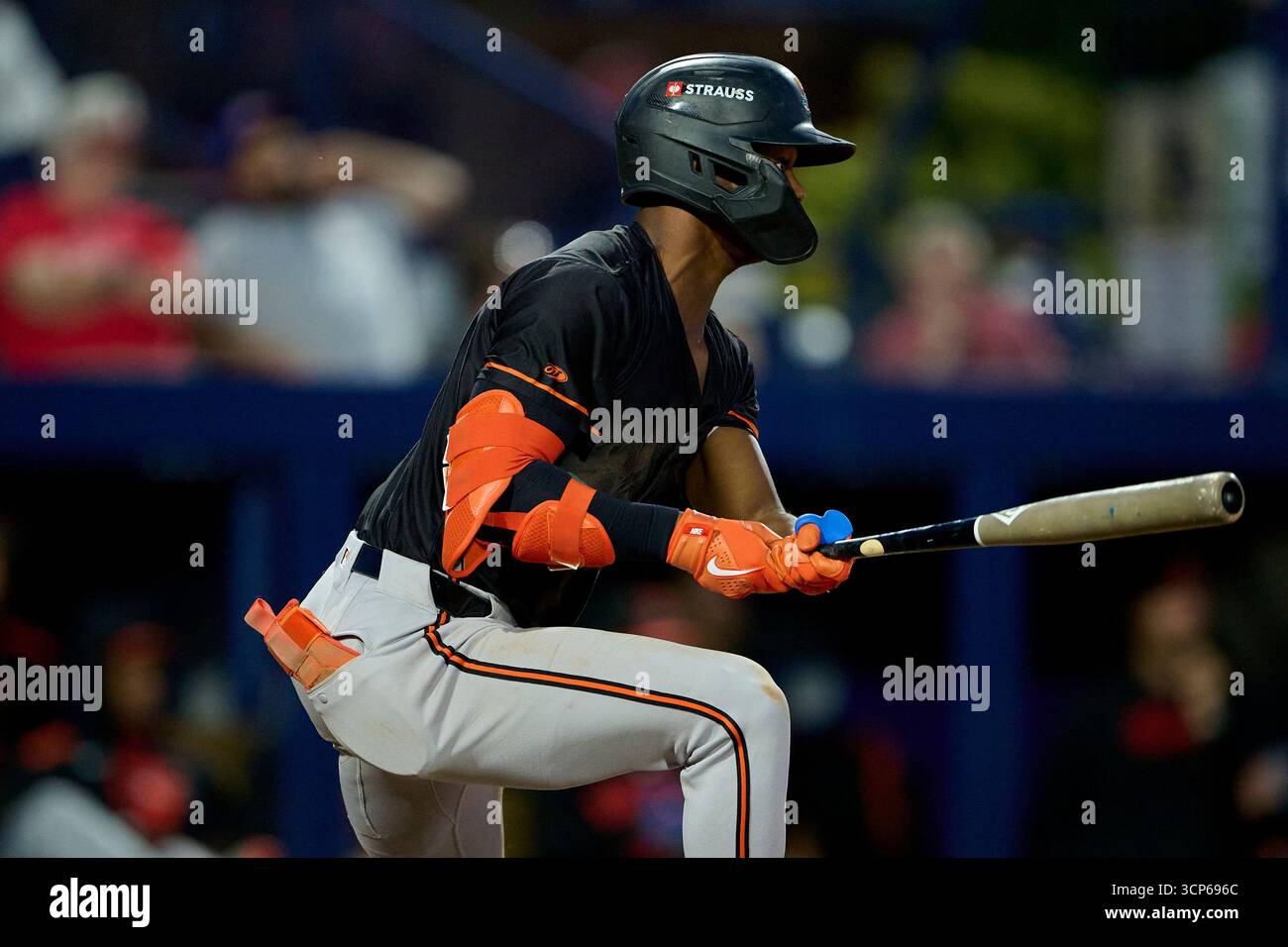 Chesapeake Baysox Enrique Bradfield Jr. (23) bats during an MiLB ...