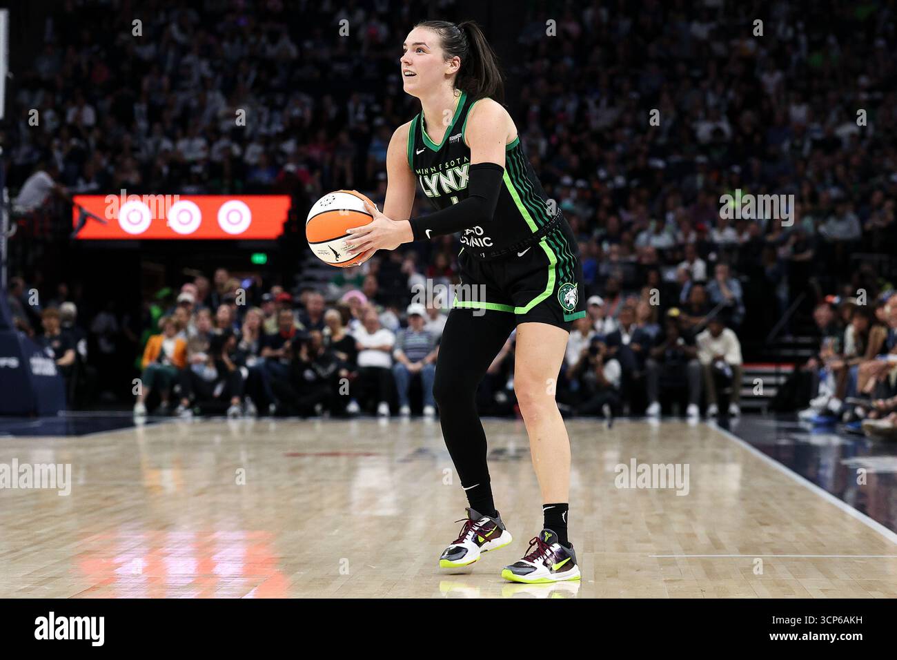 Minnesota Lynx forward Bridget Carleton (6) shoots the ball against the ...