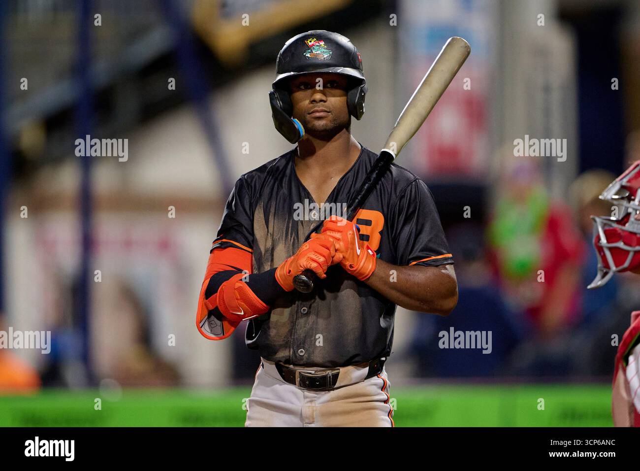 Chesapeake Baysox Enrique Bradfield Jr. (23) bats during an MiLB ...
