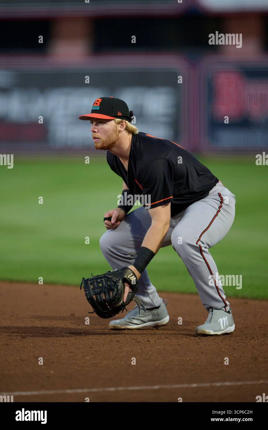 Chesapeake Baysox first baseman Ethan Anderson (2) during an MiLB ...