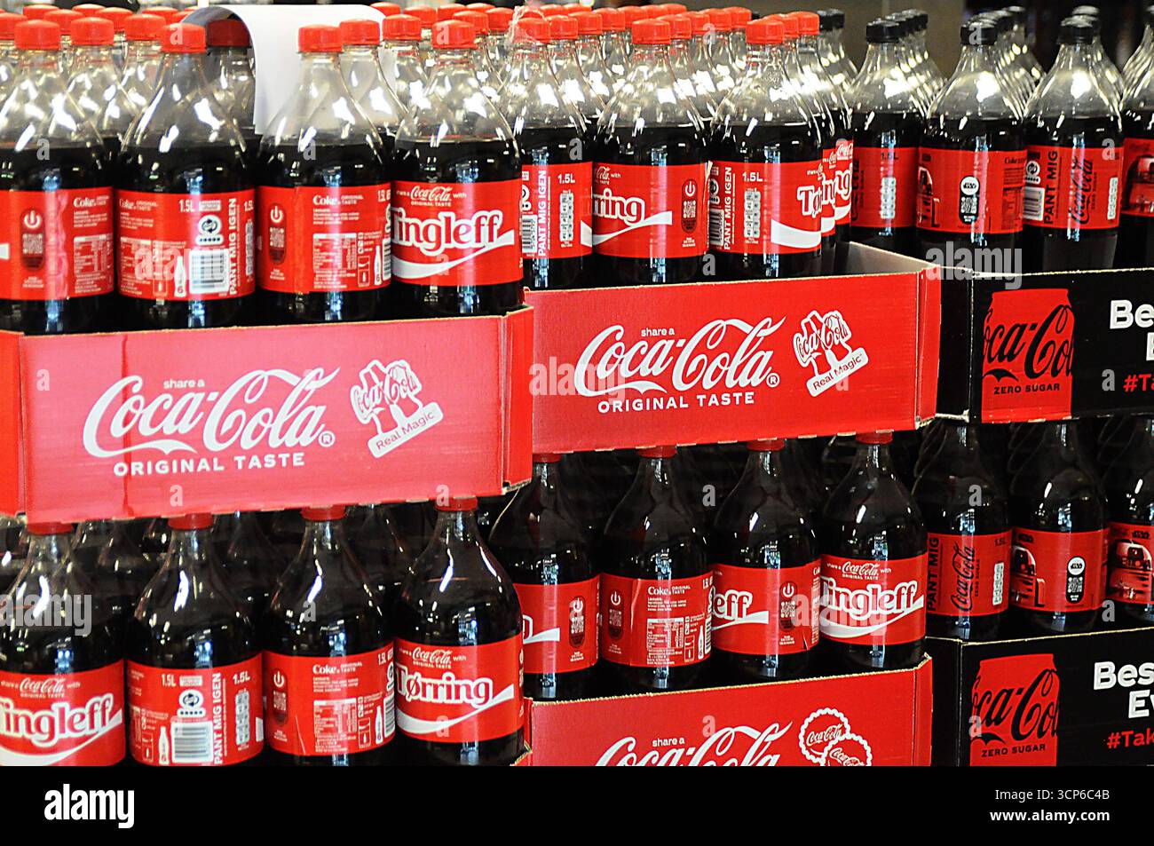 Copenhagen/ Denmark/24 september 2025/.Coco cola original taste bottle ...