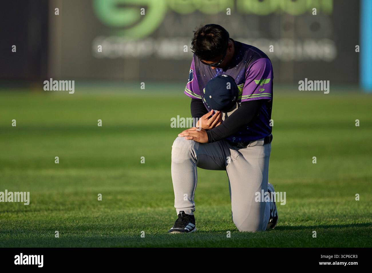 Somerset Patriots Jackson Castillo (11) during warmups before an MiLB ...