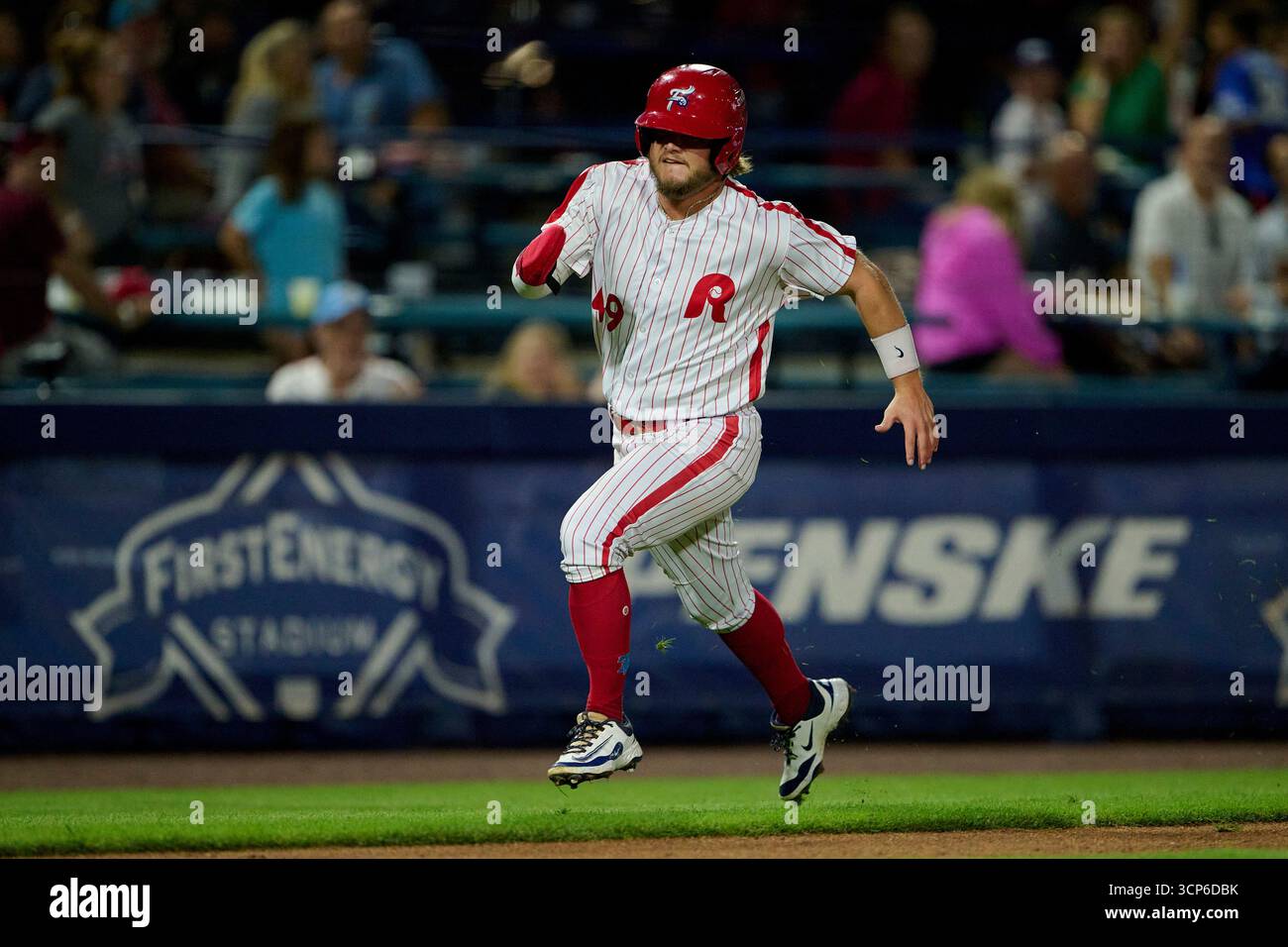 Reading Fightin Phils Nick Dunn (49) running the bases during an MiLB ...