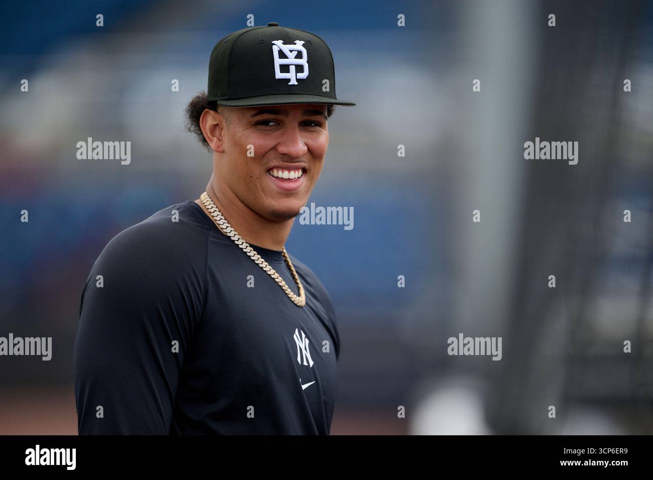 Somerset Patriots pitcher Carlos Lagrange during practice before an ...