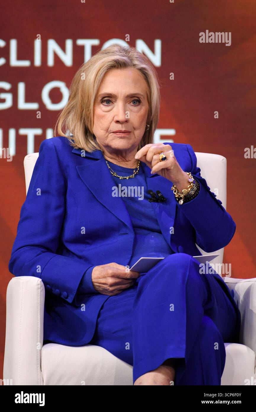 Hillary Clinton onstage at the Clinton Global Initiative 2025 Annual ...