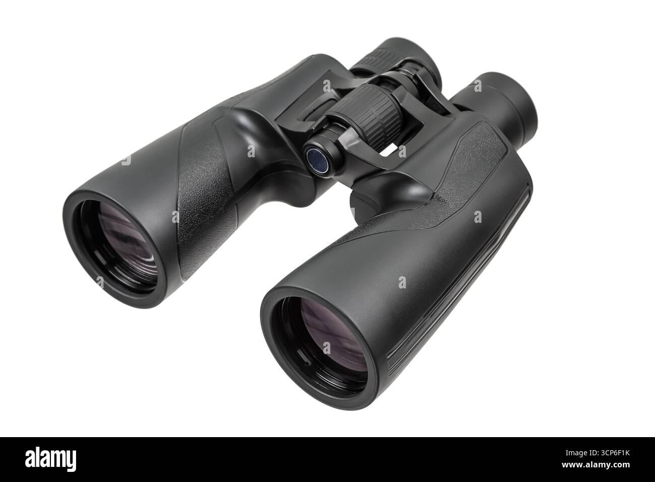 A single pair of black binoculars on a white background Stock Photo - Alamy