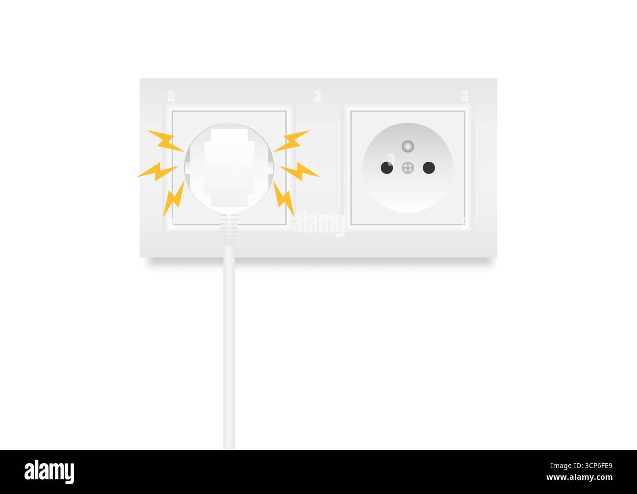 Electricity Short Circuit. Electric Shock. Broken Electric Socket with ...