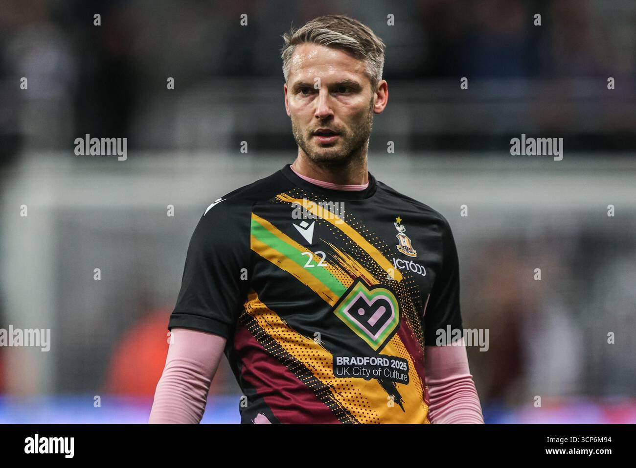 Nick Powell of Bradford City in the pregame warmup session during the ...